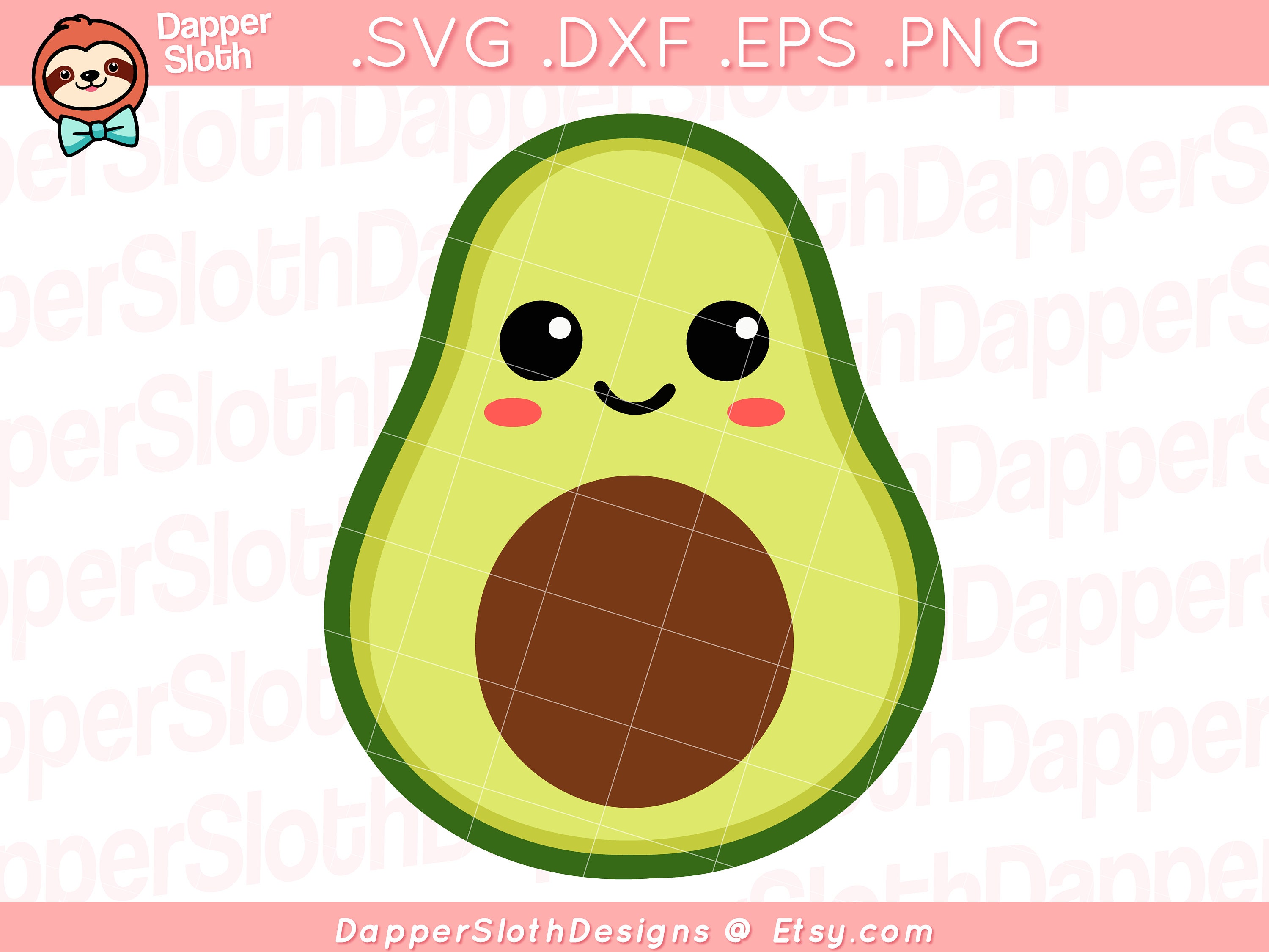 Cute Avocado SVG, Kawaii Avocado Svg, Cute Avocado PNG, Avacado Svg ...