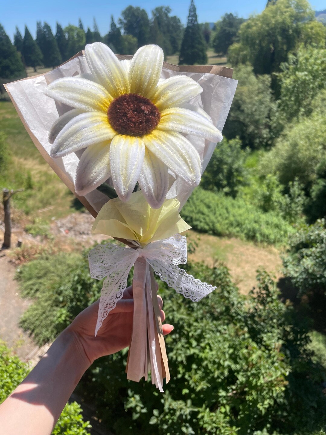 Giant Pipe Cleaner Sunflower, Flowers, Single Bouquet, Gifts for Loved ...
