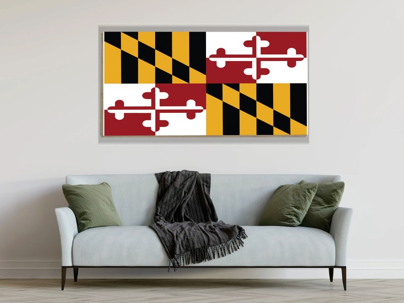 Premium Wood Wall Art Décor Maryland State Flag 24x48 or - Etsy