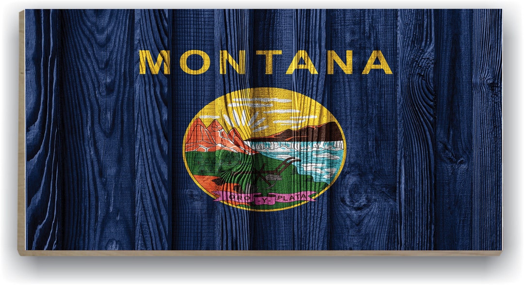 Premium Wood Wall Art Décor Montana State Flag 24x48 or 12x24, Ready to ...