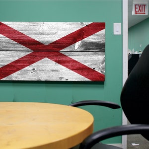 Premium Wood Wall Art Décor Alabama State Flag 24x48 or - Etsy