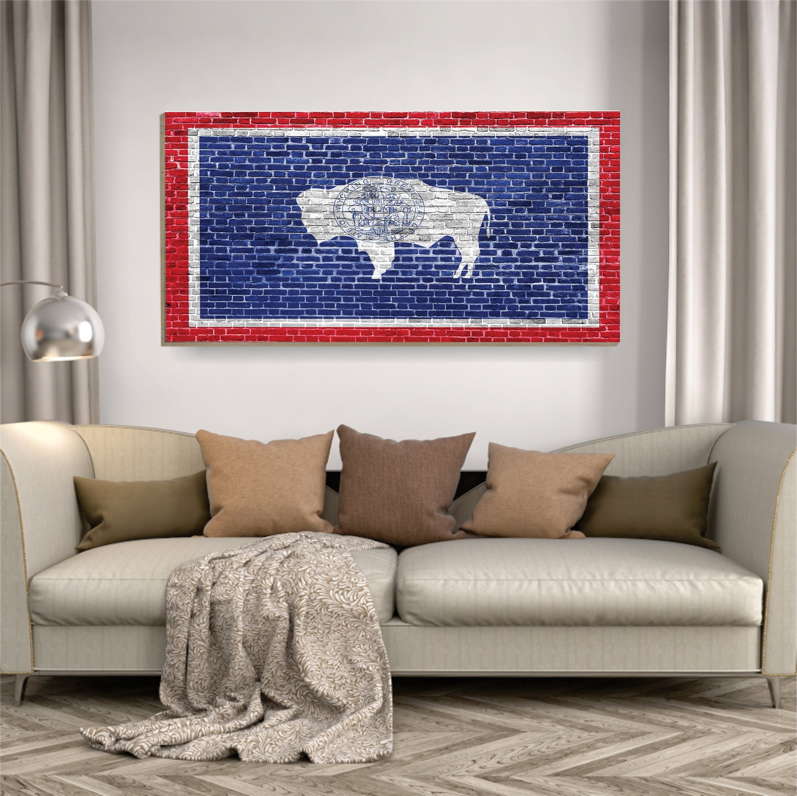 Premium Wood Wall Art Décor Wyoming State Flag 24x48 or | Etsy