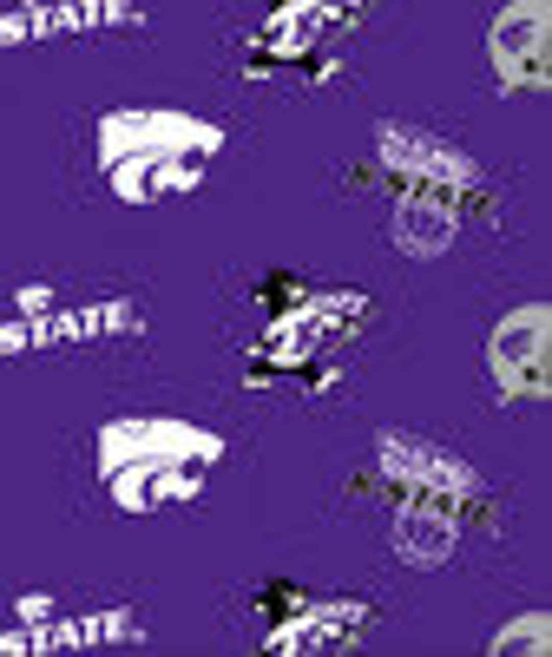 Kansas State Wildcats Purple Pattern 100% Cotton NCAA Fabric by Sykel ...