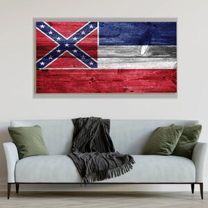Premium Wood Wall Art Décor Mississippi State Flag 24x48 or 12x24 ...