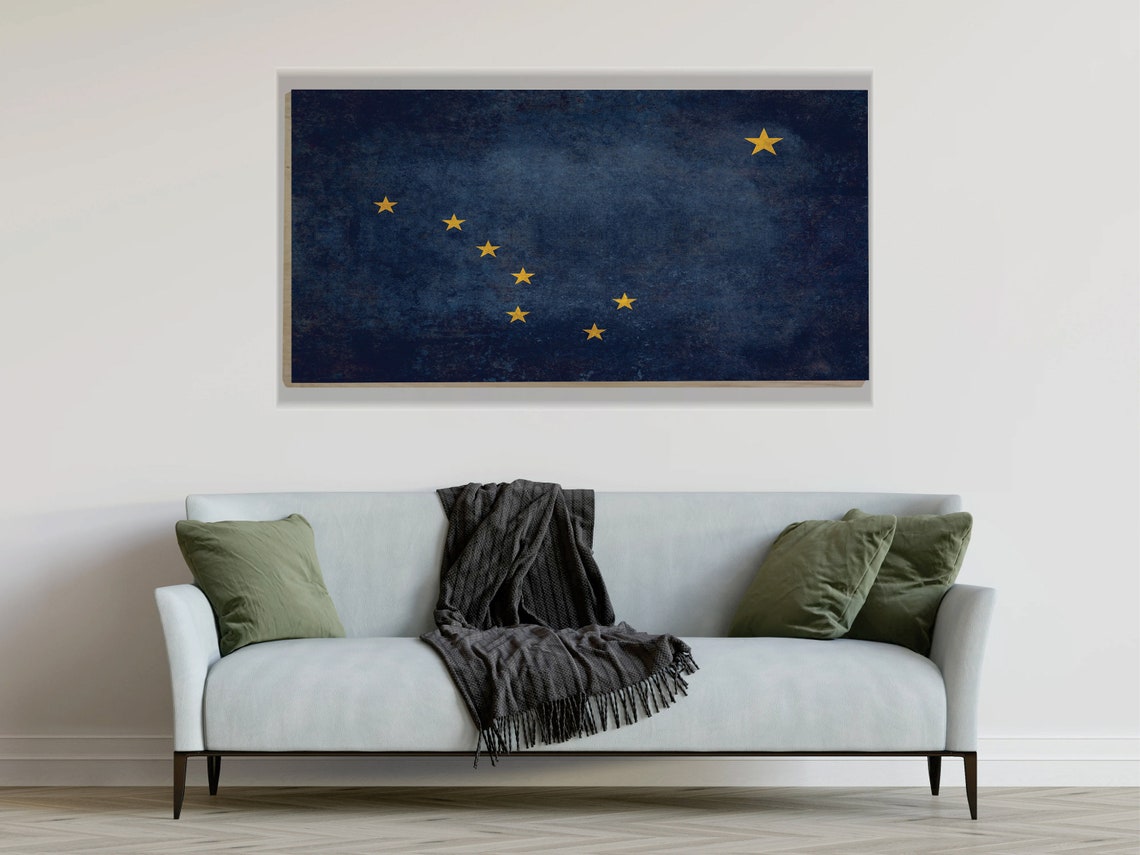 Premium Wood Wall Art Décor Alaska State Flag 24x48 or - Etsy