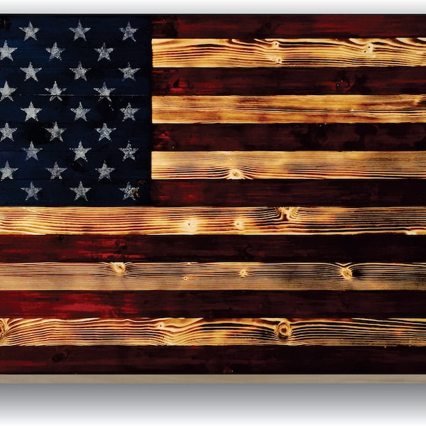 Wooden American Flag Wall Art - Etsy