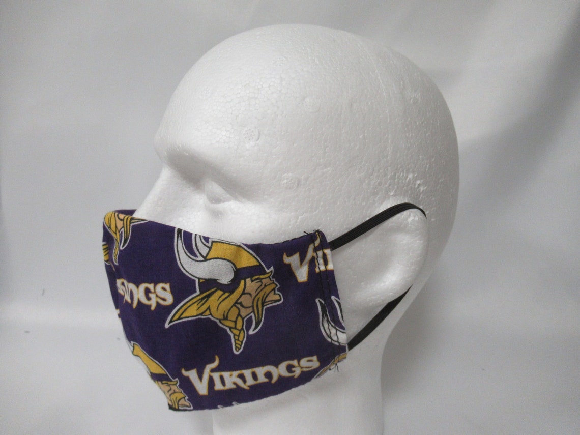 Washable FACE MASK 100% Cotton Minnesota Vikings Handmade Made - Etsy