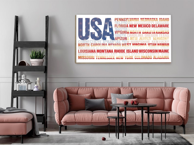 Premium Wood Wall Art Décor All 50 States State Flag 24x48 - Etsy