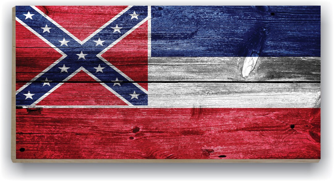 Premium Wood Wall Art Décor Mississippi State Flag 24x48 or 12x24 ...