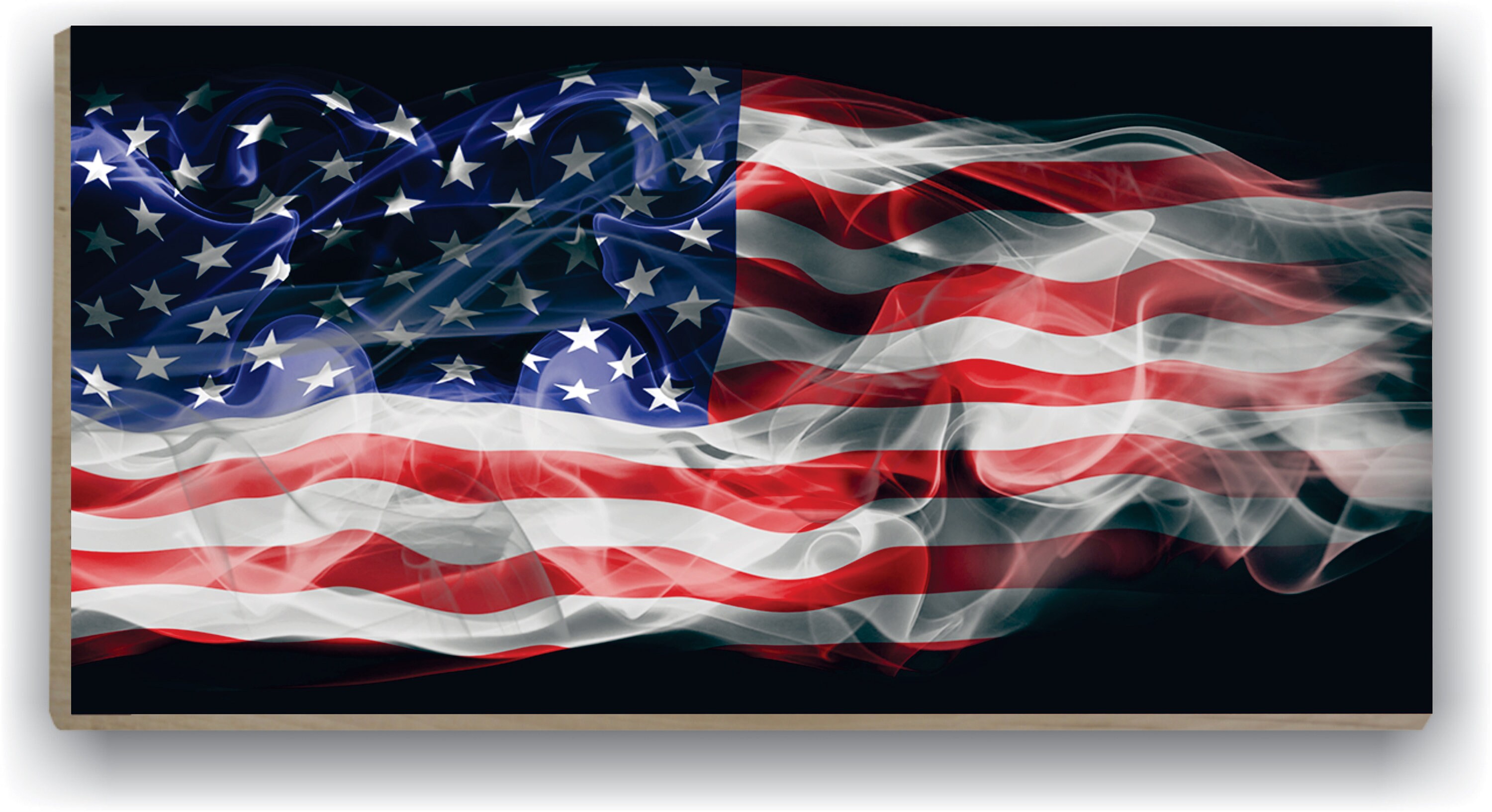 Premium Wood Wall Art Décor - Patriotic Flag Design - 24x48 or 12x24 ...