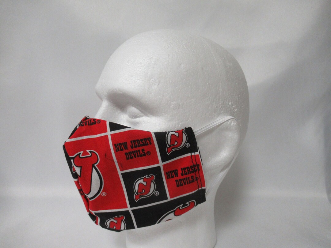 Washable FACE MASK 100% Cotton New Jersey Devils Handmade Made - Etsy