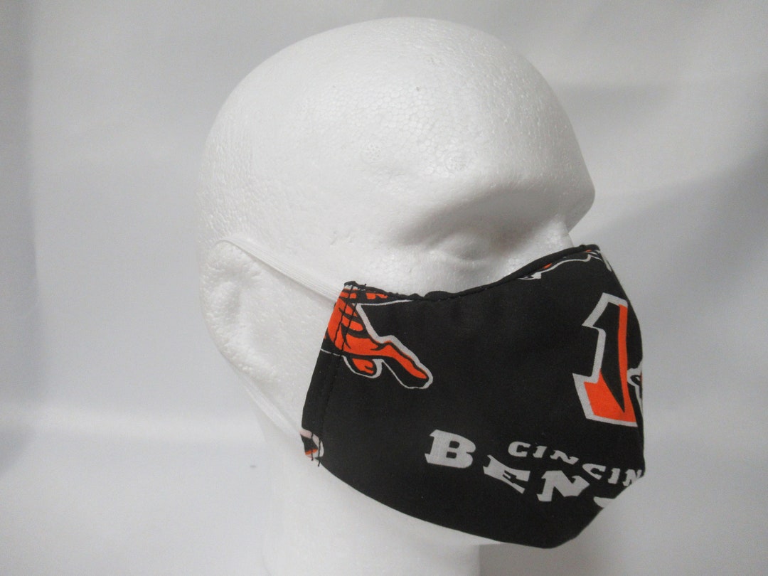 Washable FACE MASK 100% Cotton Cincinnati Bengals Handmade Made in the ...