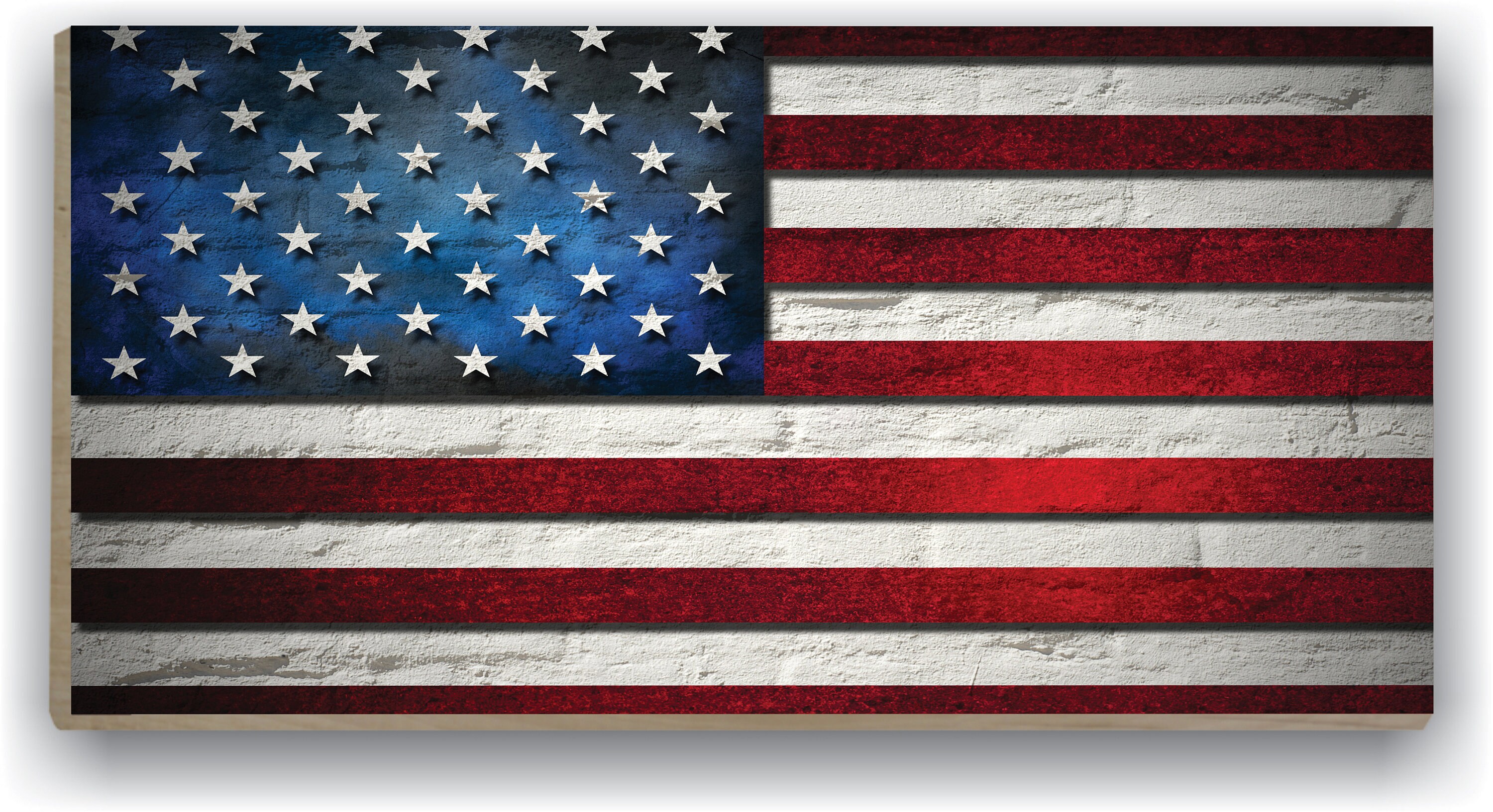 Premium Wood Wall Art Décor - Patriotic Flag Design - 24x48 or 12x24 ...