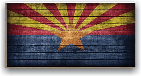 Premium Wood Wall Art Décor Arizona State Flag 24x48 or | Etsy