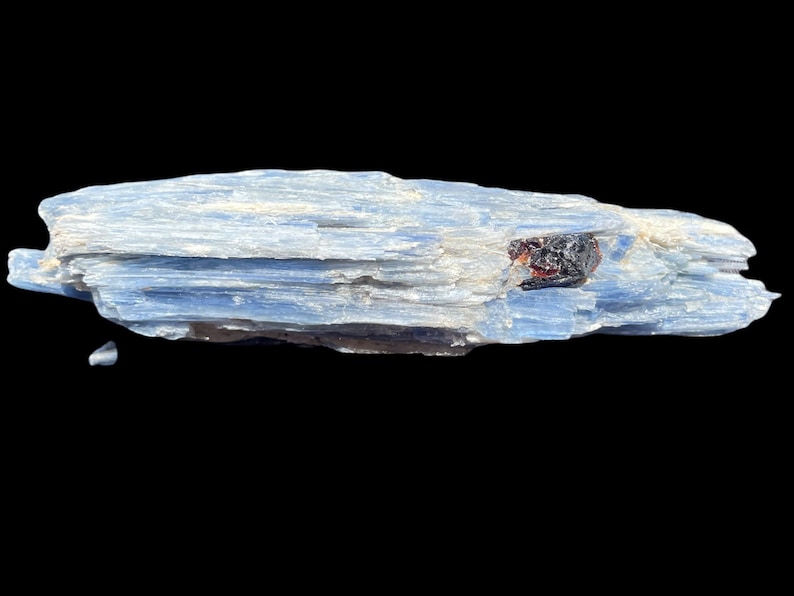 Icy Blue Kyanite With RARE Garnet!! Quartz Veins Extremely Rare ...