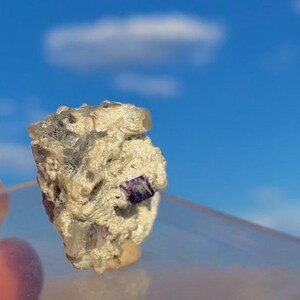 Wow ! “alien Eye” Very Rare Purple Cube Fluorite Window Crystal Pyrite ...