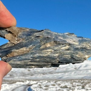 Icy Blue Kyanite With RARE Garnet!! Quartz Veins Extremely Rare ...
