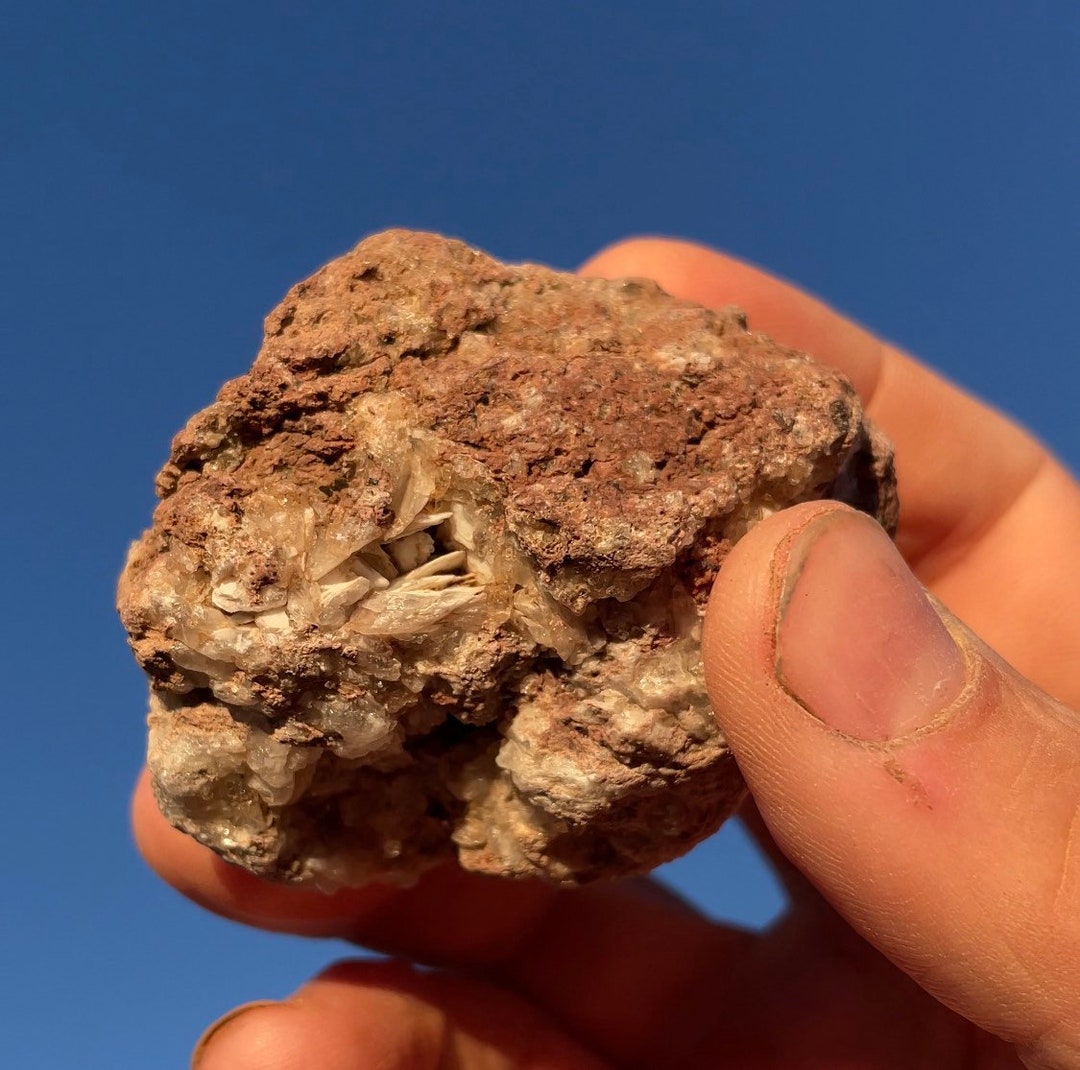 Glittering Native Copper Geode With Muscovite Fan Crystal and Perfect ...