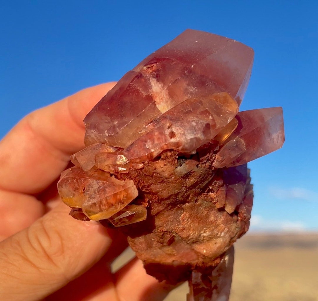 Rare Calcite Huge Calcite Crystal on Matrix Large Red and Orange ...