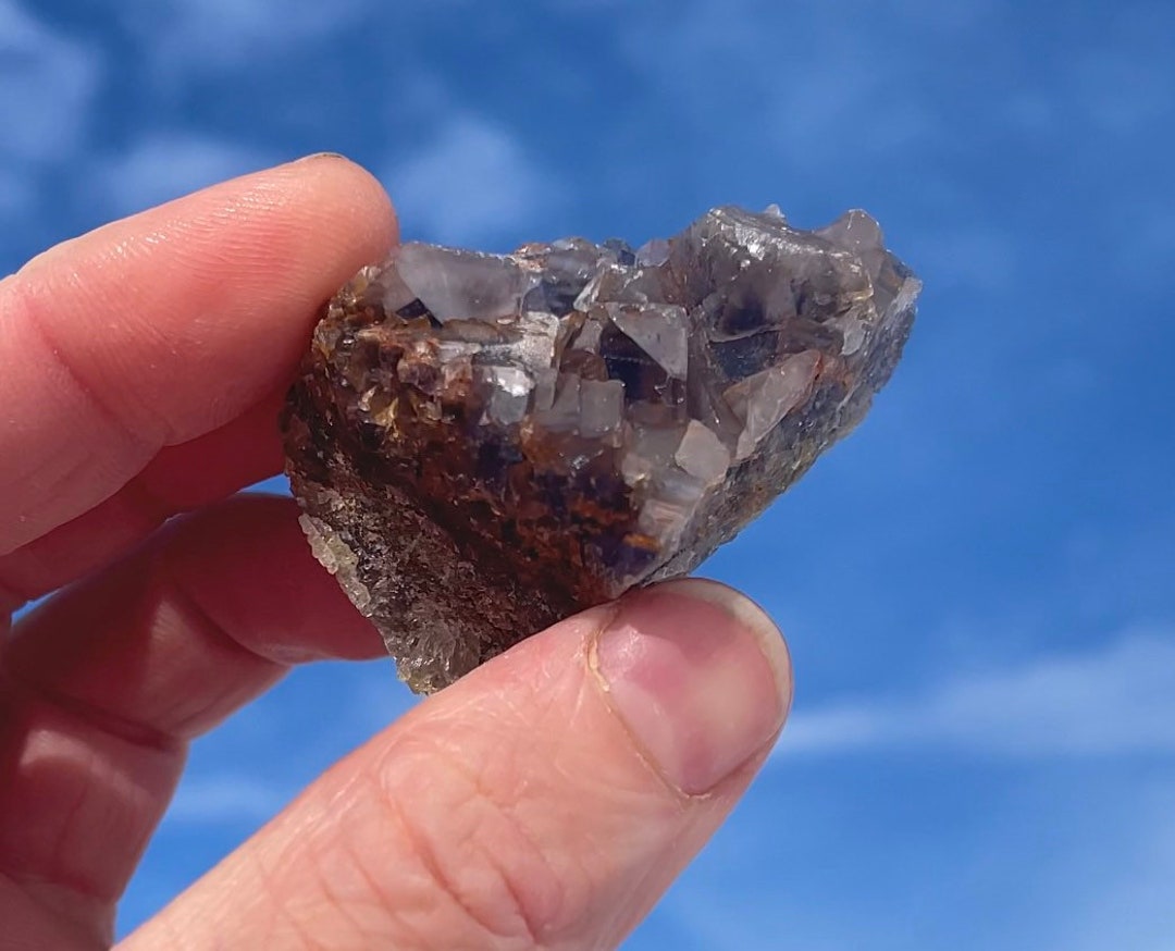 Wow! Lavender Blue Druzy Geode Fluorite Transparent Phantom Etched ...