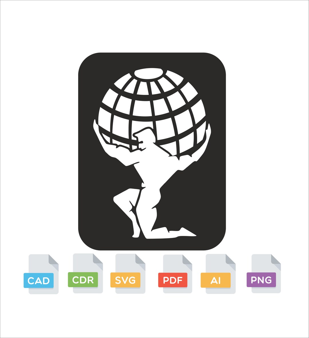 Atlas Statue Design corte láser svg dxf archivos pegatina de - Etsy México