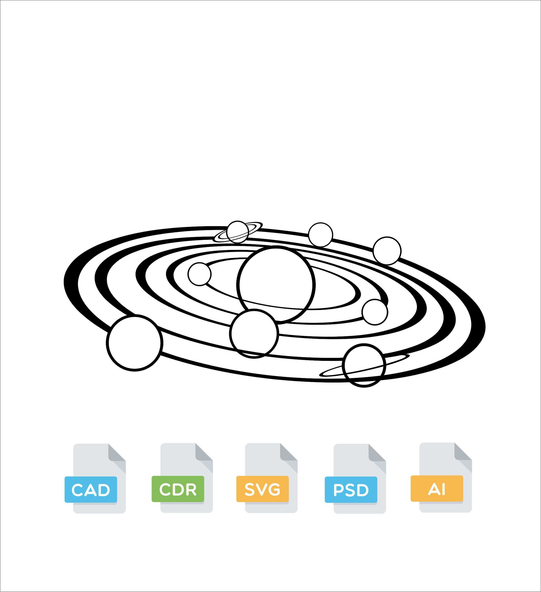 Solar System Laser Cut Filecnc Route Filewall Art Paneldxf - Etsy Australia