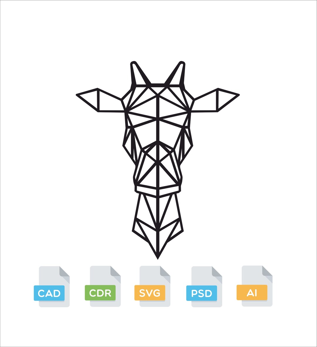 Geometric Giraffe Head Laser Cut File,cnc Route File,giraffe Wall Art ...