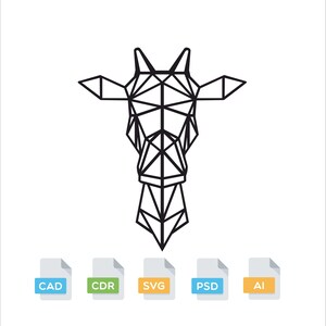 Geometric Giraffe Head Laser Cut File,cnc Route File,giraffe Wall Art ...