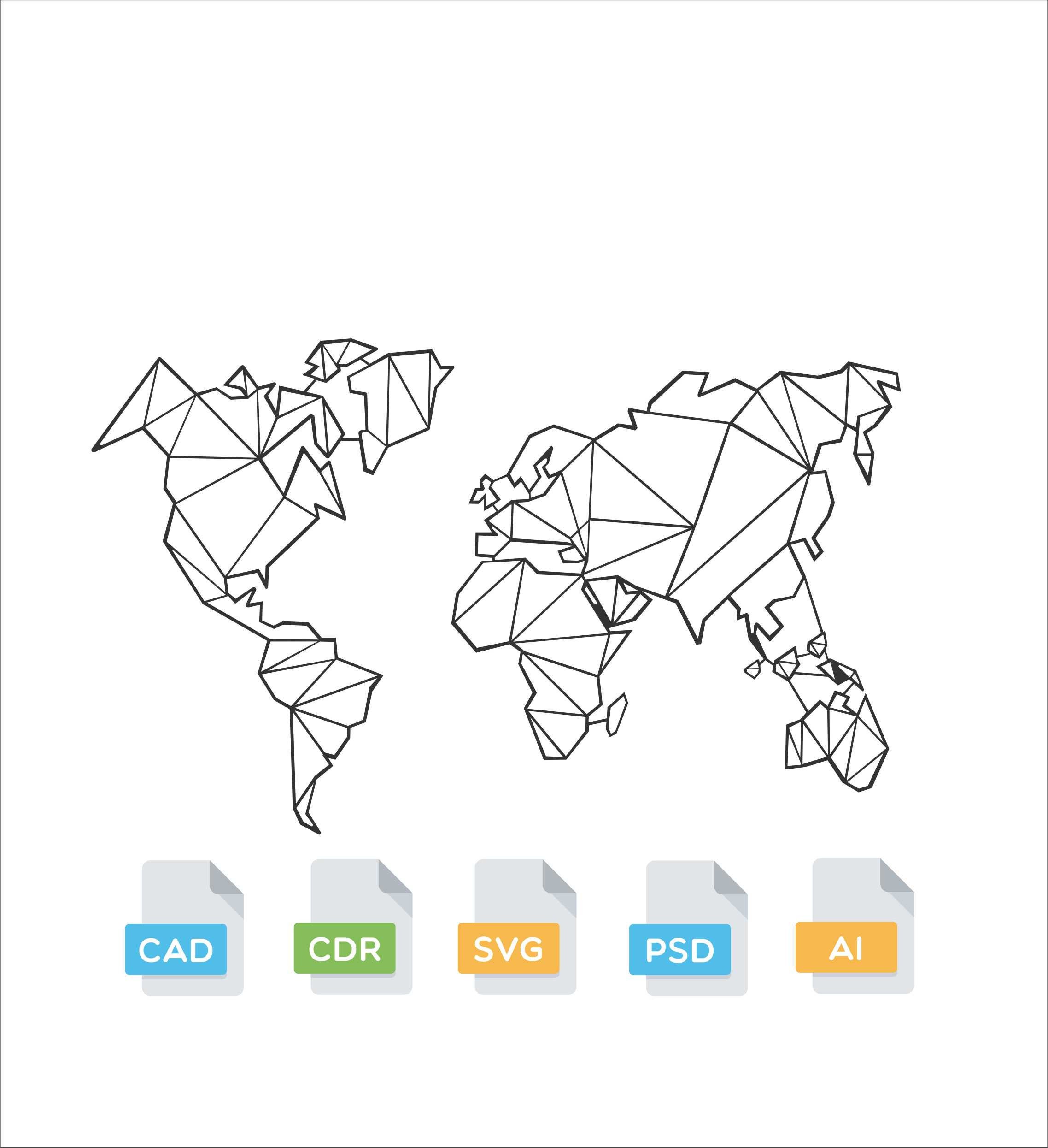 World Map,globe,laser Cut File,cnc Route File,wall Art,panel,dxf File ...