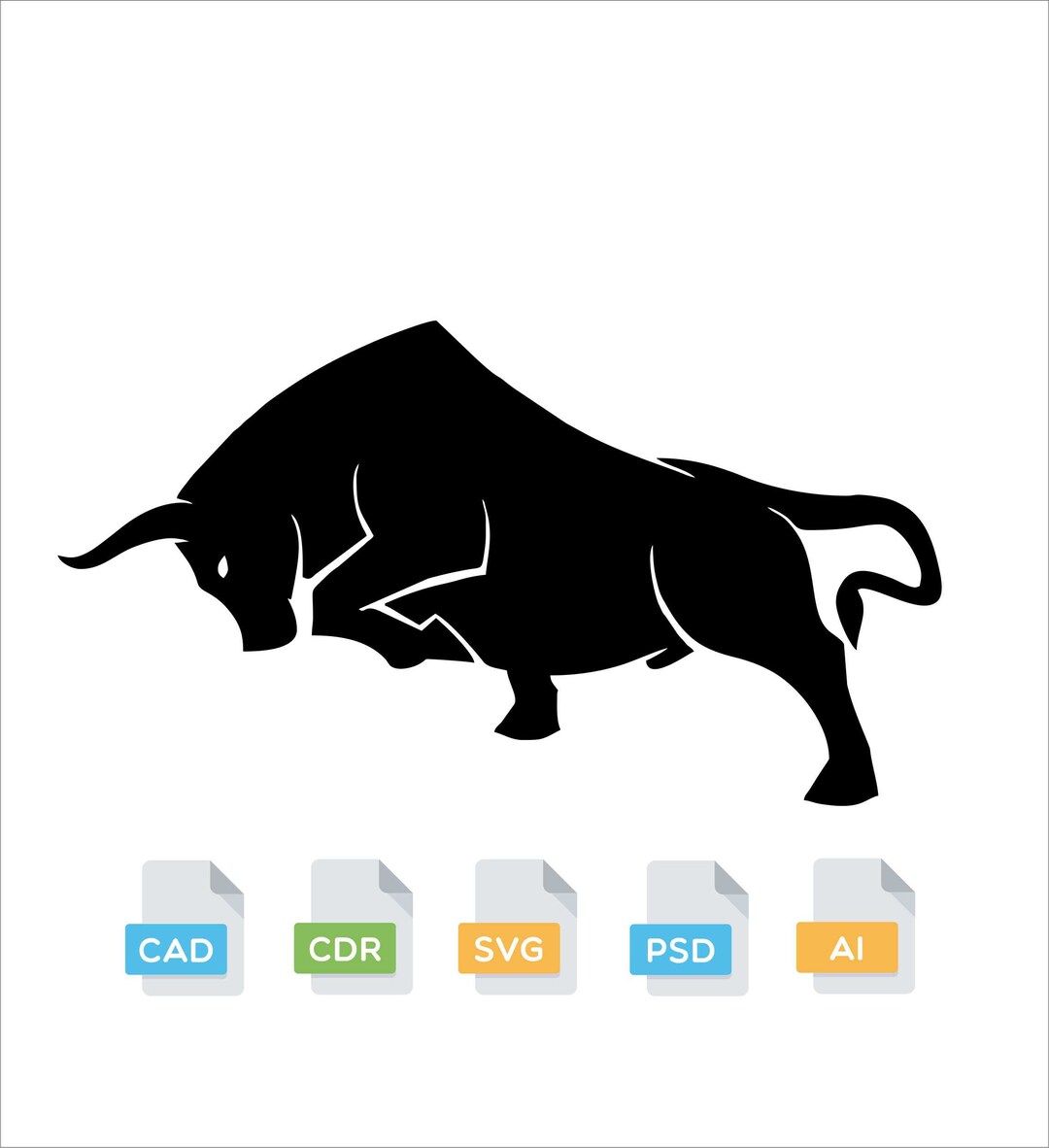 Bull,laser Cut File,cnc Route File,wall Art Panel,dxf File,svg,file ...