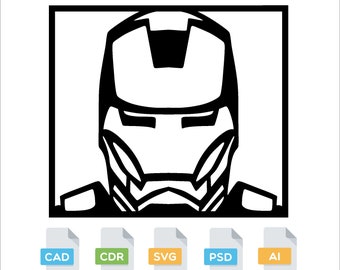 Iron Man Face Svg - Etsy UK