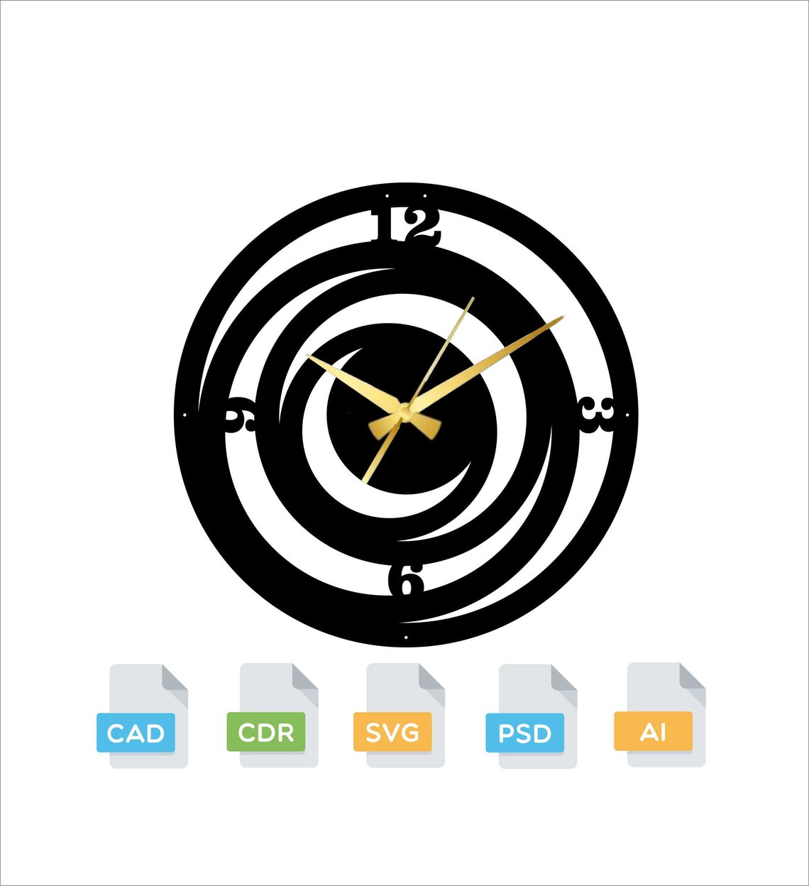 Wall Clock, Wall Art Cnc Dxf Vectorel Cutting File Ready for Laser Cut ...