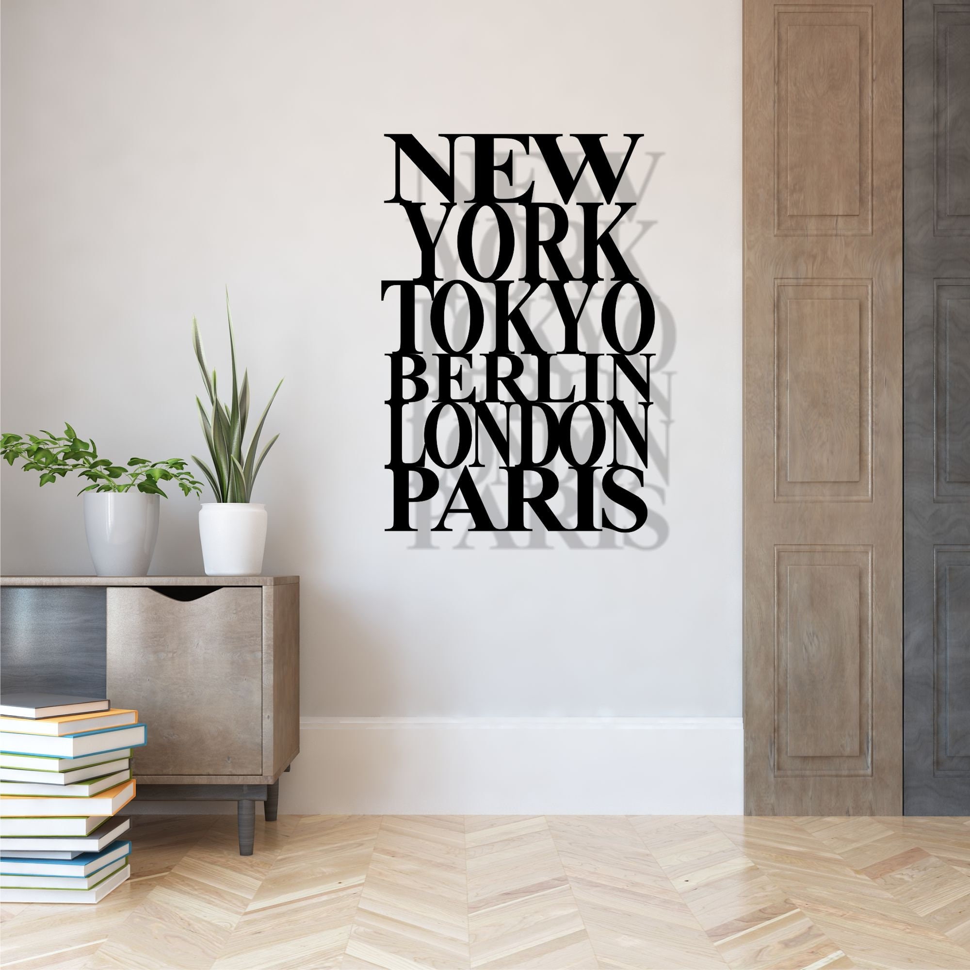 Cities Laser Cut File,text Cnc Route File,wall Art Panel,city Dxf File ...