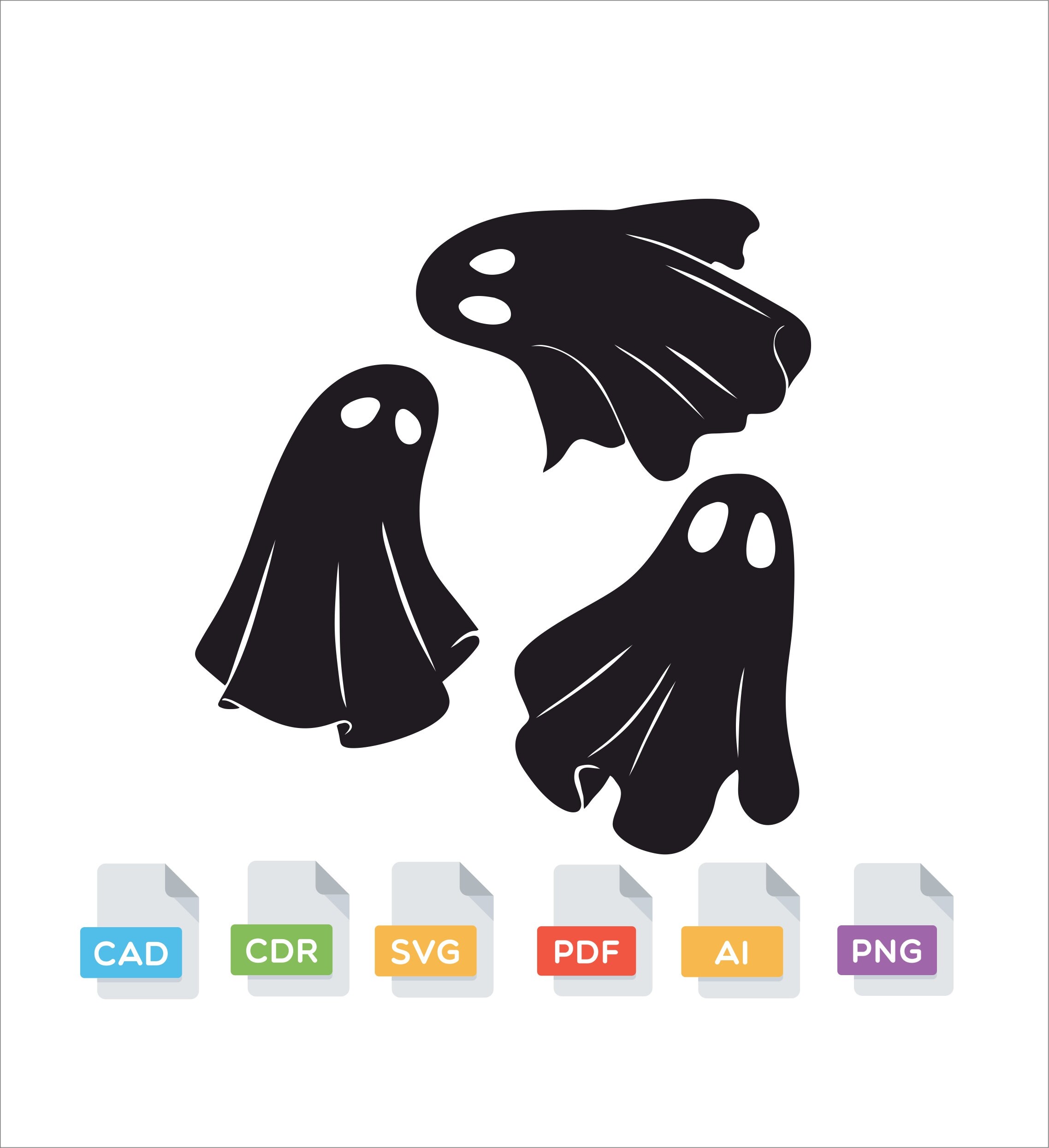 Flying Ghosts Laser Cut File,cnc Route File,wall Art Panel,dxf File ...