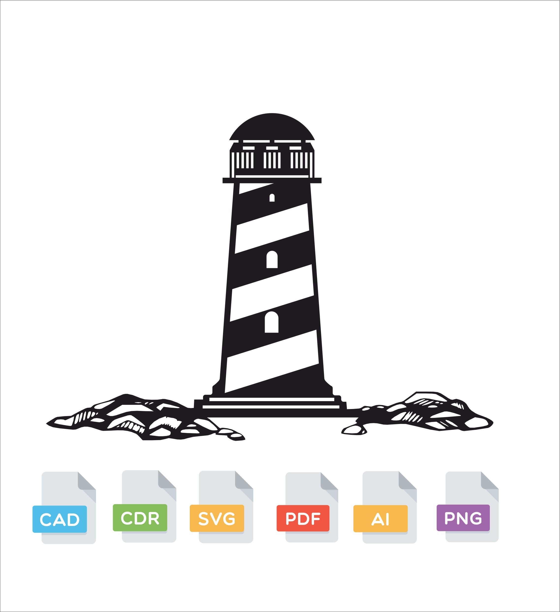 Lighthouse Dxf Svg File,laser Cut File,cnc Route File,wall Art,anchor ...