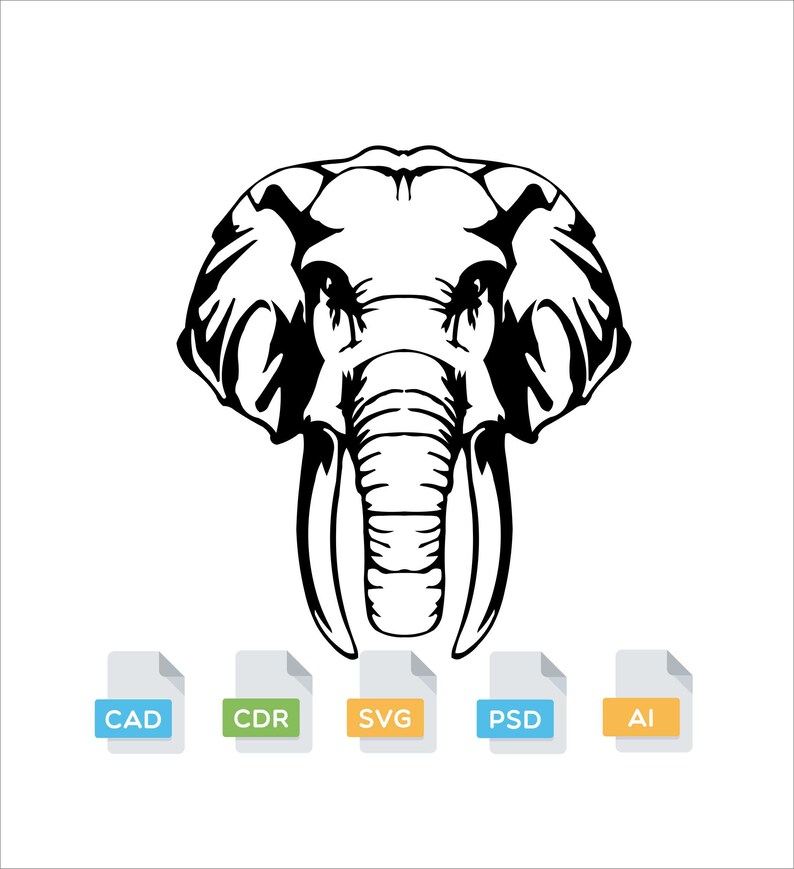 Elephant Laser Cut File,cnc Route File,elephant Wall Art,elephant Dxf ...