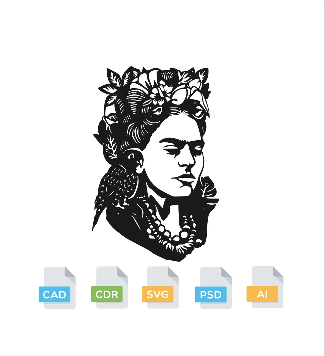Frida Kahlo,laser Cut File,cnc Route File,wall Art Panel,dxf File,svg ...
