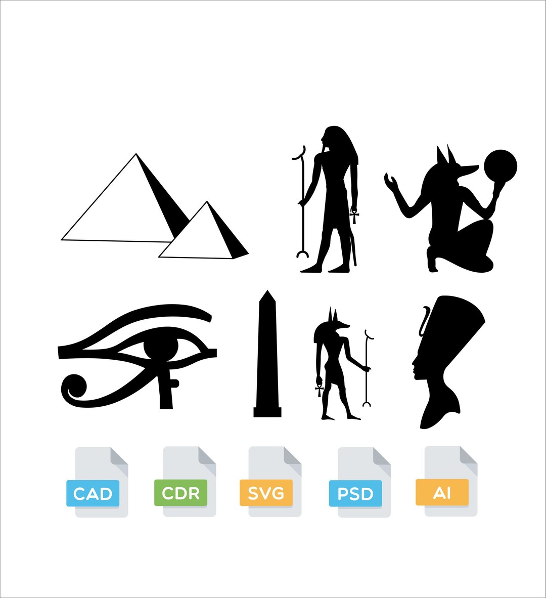 Egyptian Svg Dxf Files Bundle, Egypt Svg Dxf, Ancient Egypt Svg Dxf ...
