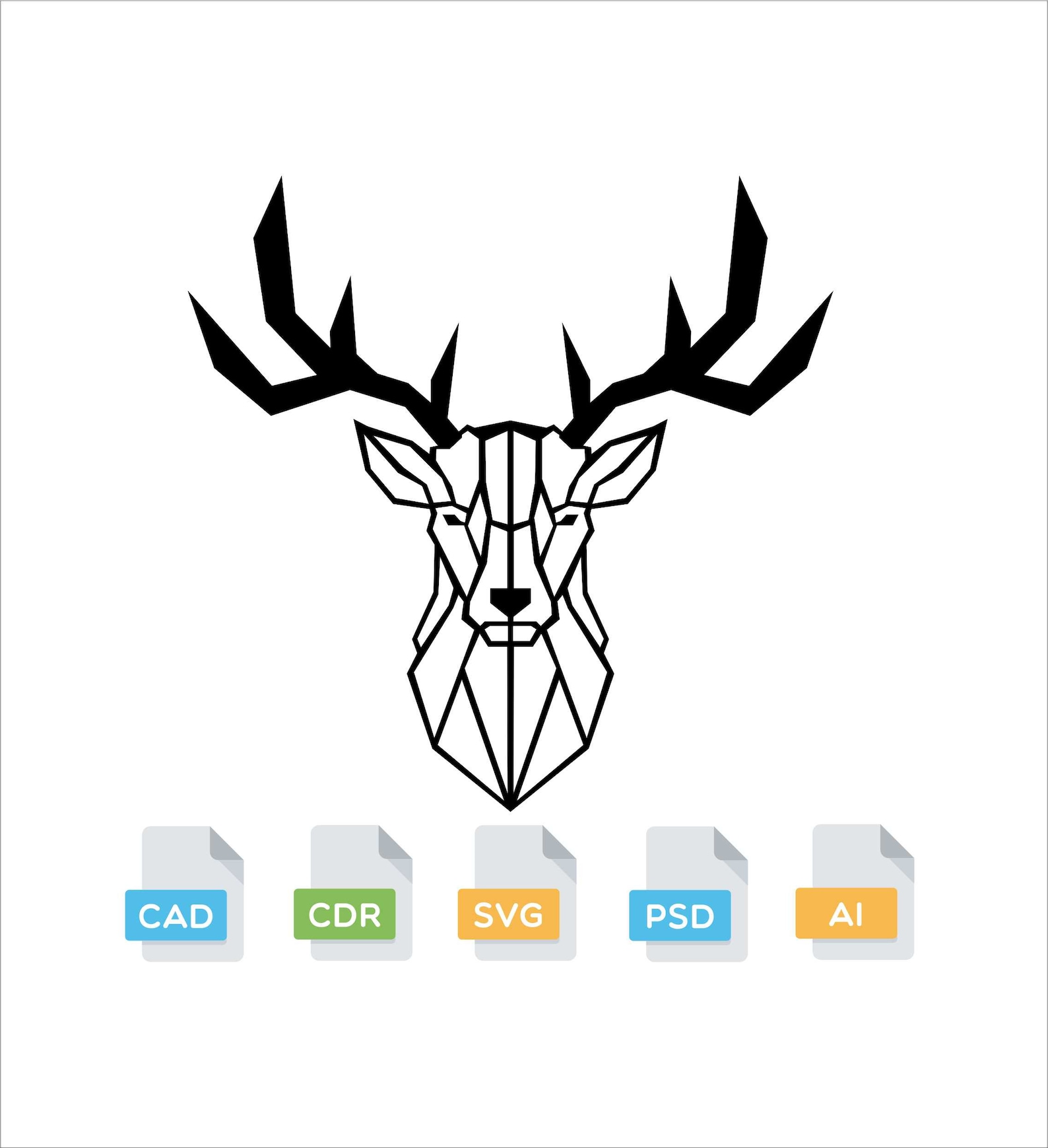 Polygonal Deer Head Wall Art Cnc Dxf Vectorel Cutting File Ready for ...