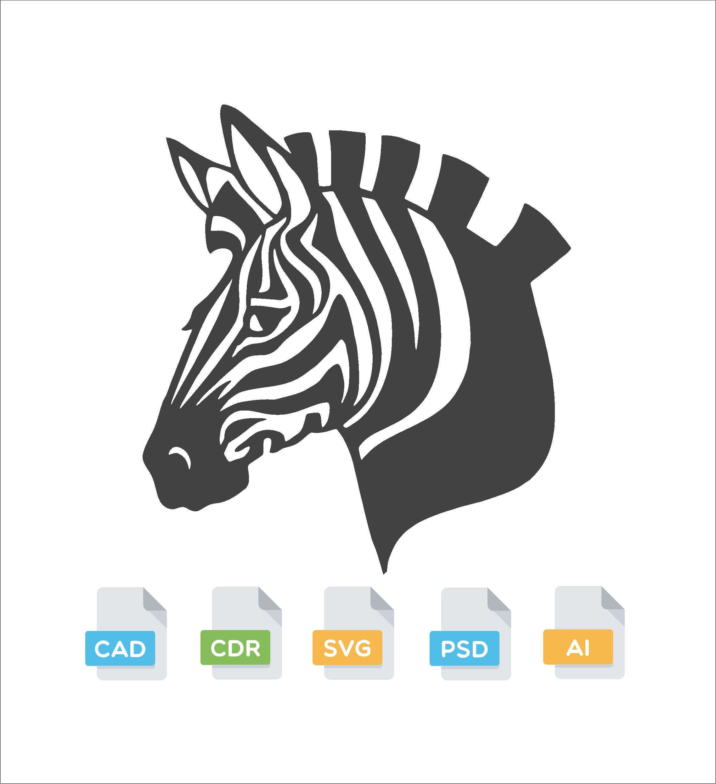 Zebra Laser Cut Filecnc Route Filezebra Wall Artzebra Dxf - Etsy