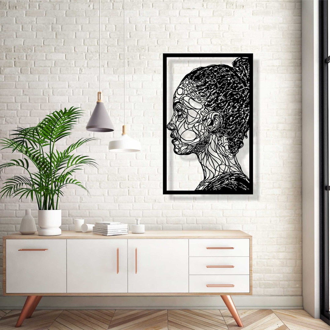 Woman Panel,laser Cut File,cnc Route File,wall Art Panel,dxf File,svg ...