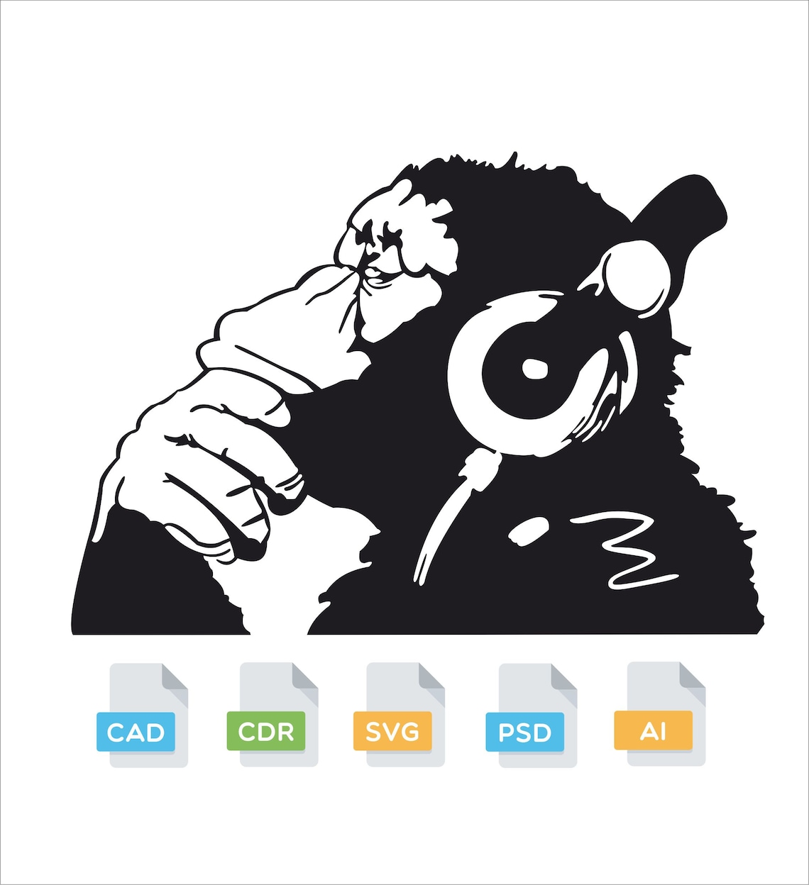 Monkey Laser Cut Filecnc Route Filewall Art Paneldxf - Etsy