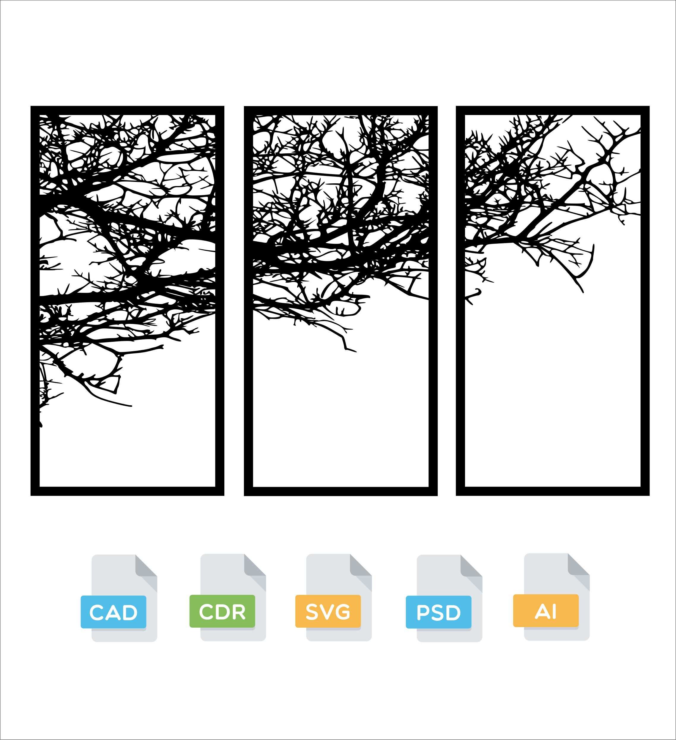 Tree Branch Wall Art,laser Cut Files,tree Vector Files,tree Dxf Files ...