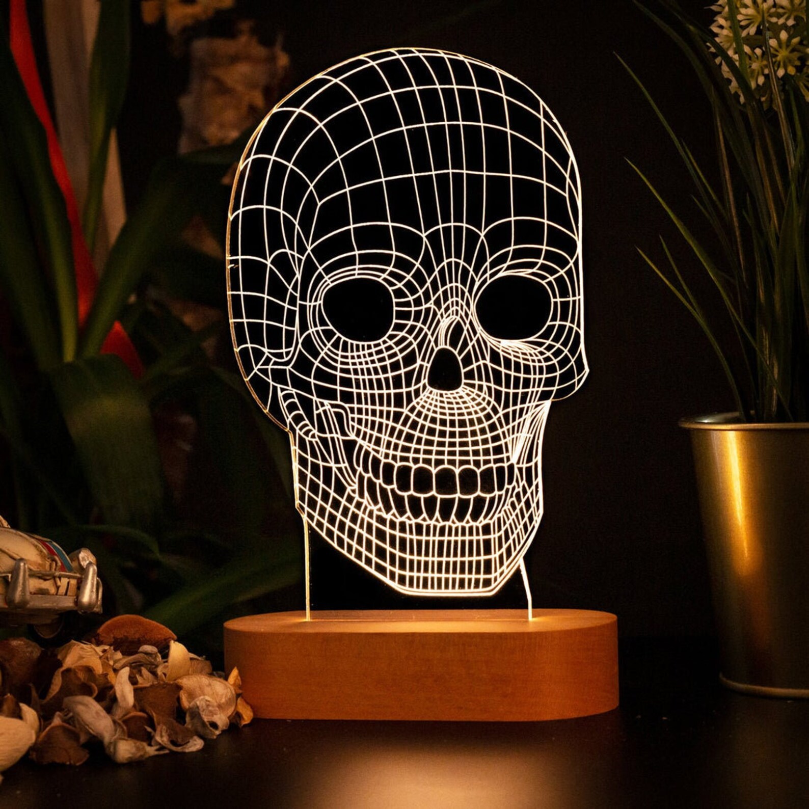 Skull 3d Illusion Night Lamp,acrylic,laser Cut File,cnc Route File,dxf ...