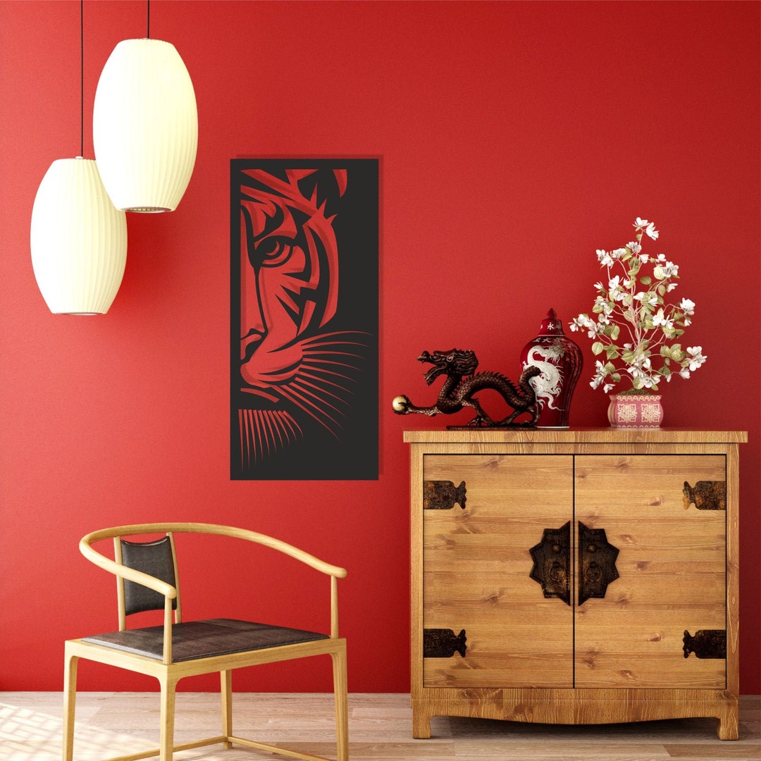 Tiger Head,laser Cut File,cnc Route File,wall Art Panel,dxf File,svg ...