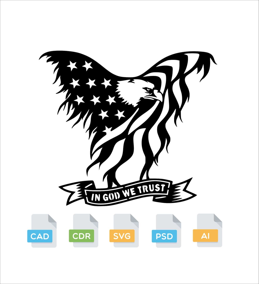 American Flag,eagle Laser Cut File,cnc Route File,wall Art ,dxf File ...