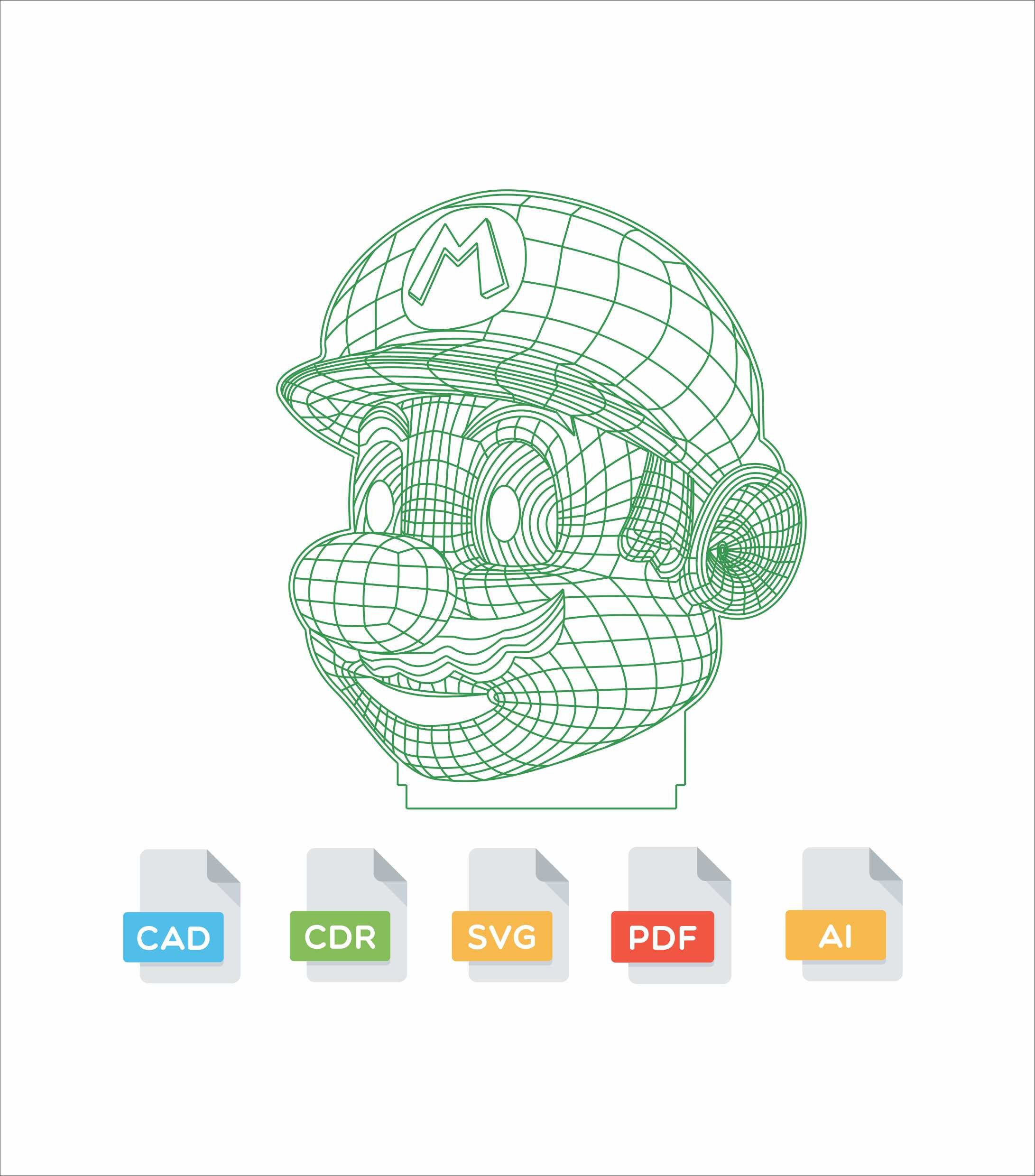 Super Mario 3d Illusion Night Lamp,acrylic,laser Cut File,cnc Route ...