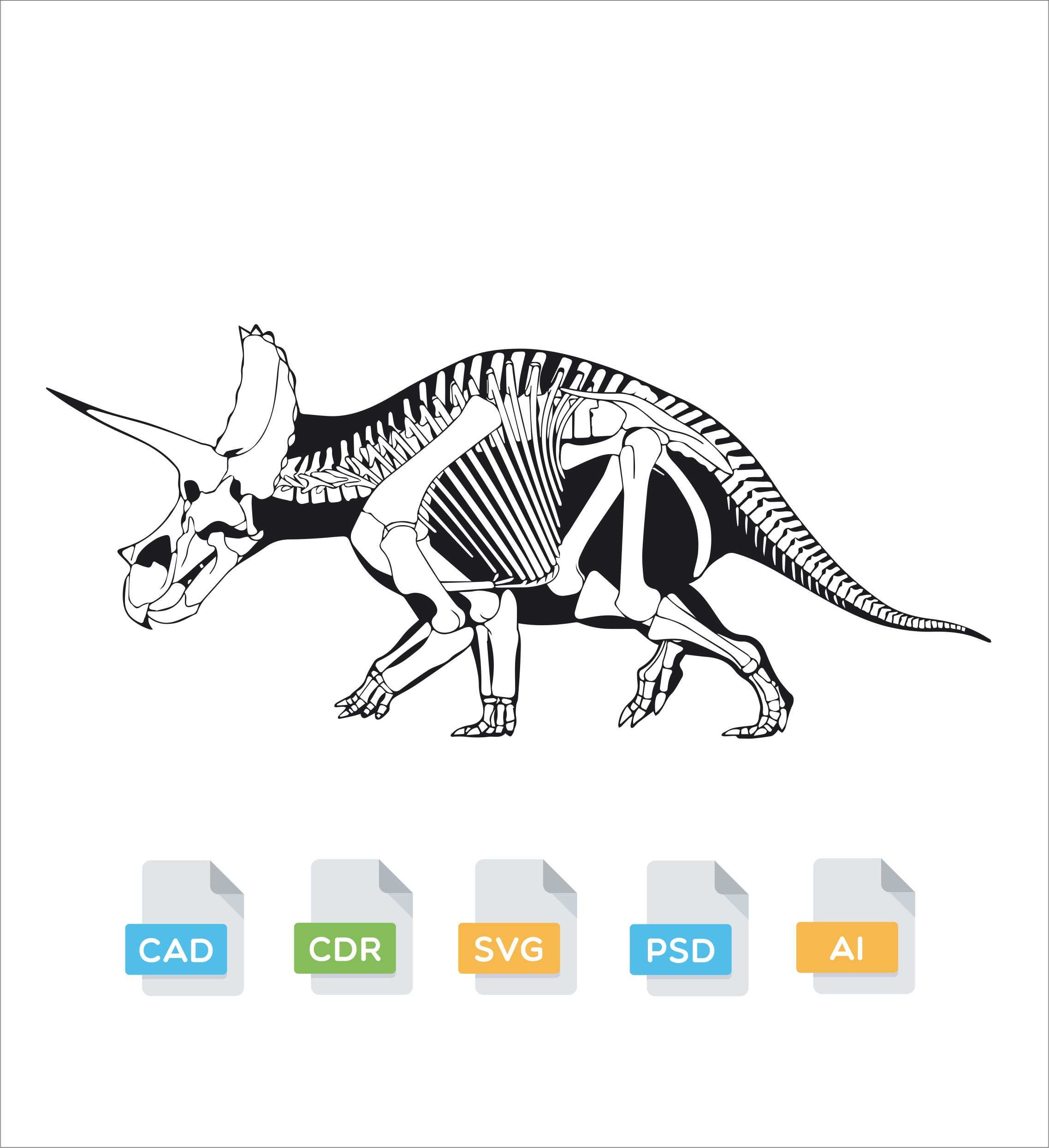 Dinosaurs, Triceratops,wall Art Cnc Dxf Vectorel Cutting File Ready for ...
