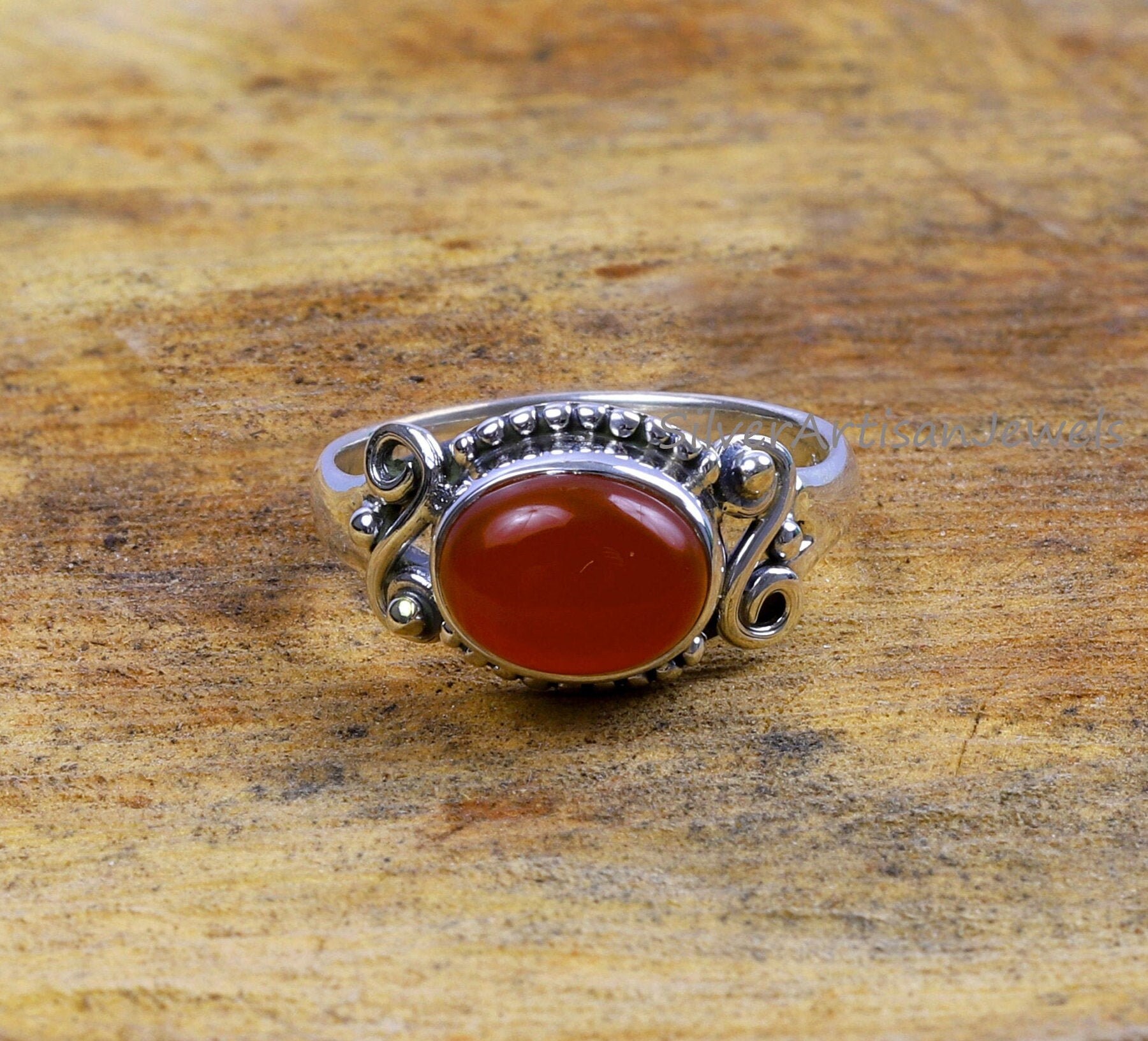 Karneol Ring 925 Sterling Silber Ring Sterling Silber Ring | Etsy