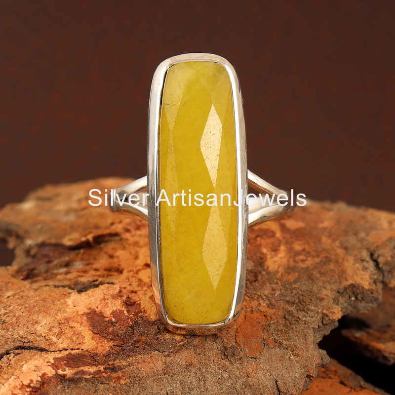 Yellow Stone Ring - Etsy